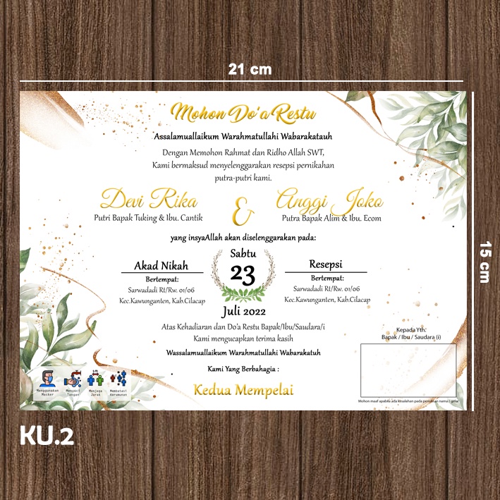 Jual Kartu Undangan Murah | Kartu Undangan Punjungan | Cetak Undangan ...