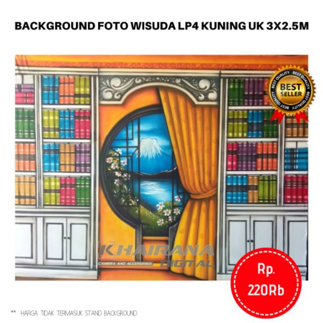 Jual Background Backdrop Latar/Layar Studio Foto Wisuda LP6 Kuning 3x2 ...