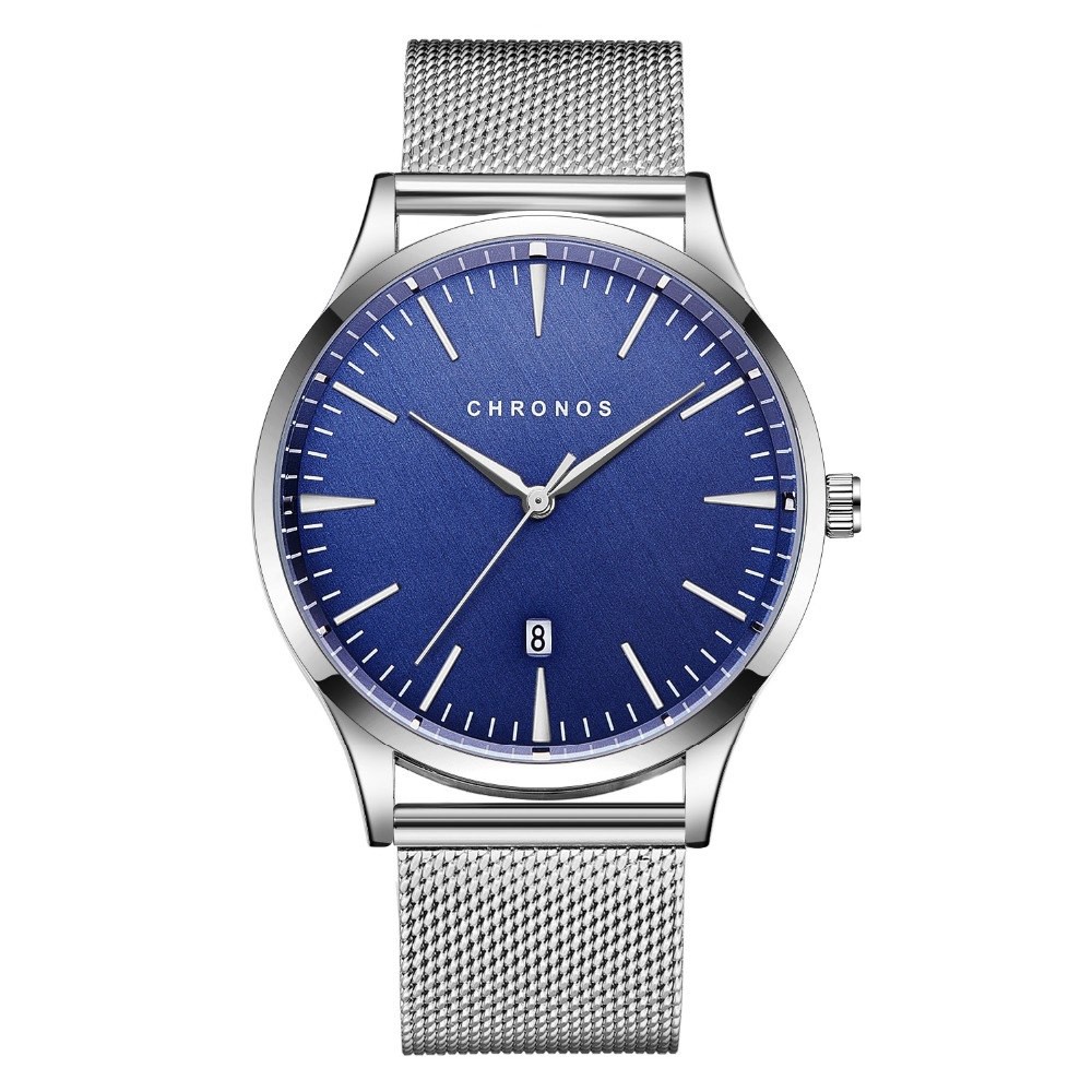 Jual Jam Tangan Pria Terbaru Chronos Ultra Tipis Stainless Steel ...