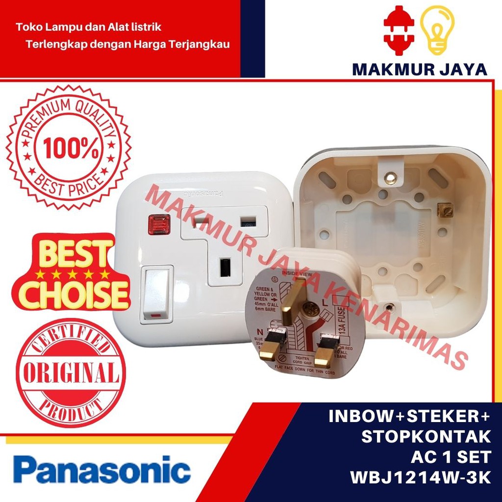 Jual Stopkontak AC Steker AC Outbowdust lengkap set WBJ1214W-3K ...