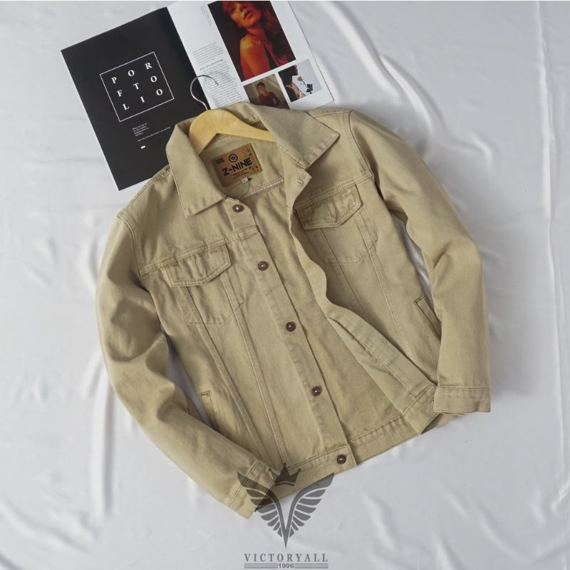 Jual Jaket Jeans Pria Sobek Dan Polos Original Z-NINE Khaky series ...