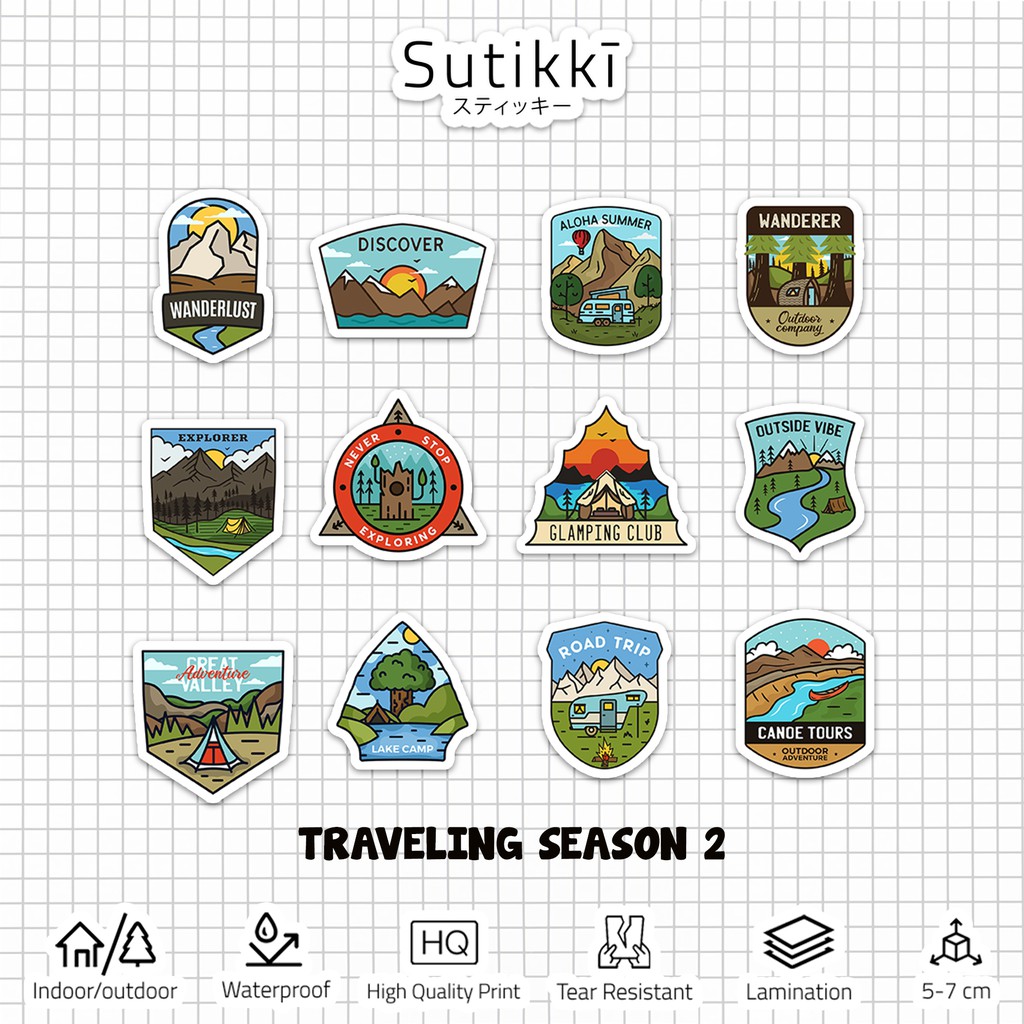 Jual Sutikki | Sticker Pack Hobi Traveling Camping Gunung Stiker Laptop ...
