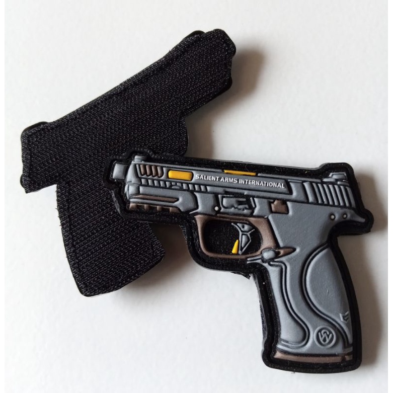 Jual patch rubber 3D.timbul logo senjata. desain keren unik.lebel karet ...
