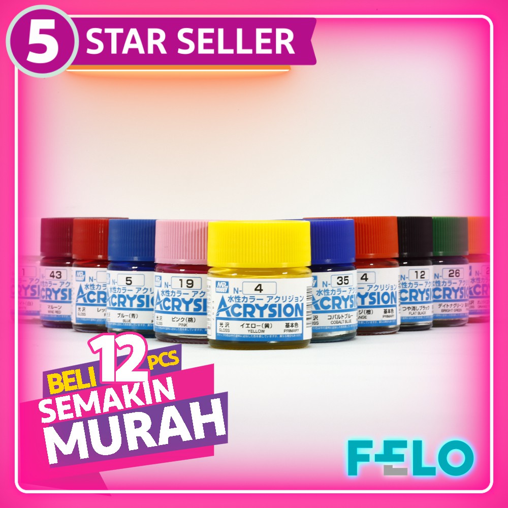 Jual MURAAAH! ACRYSION N SERIES PAKET ISI 12 BEBAS PILIH WARNA - CAT GUNDAM | Shopee Indonesia