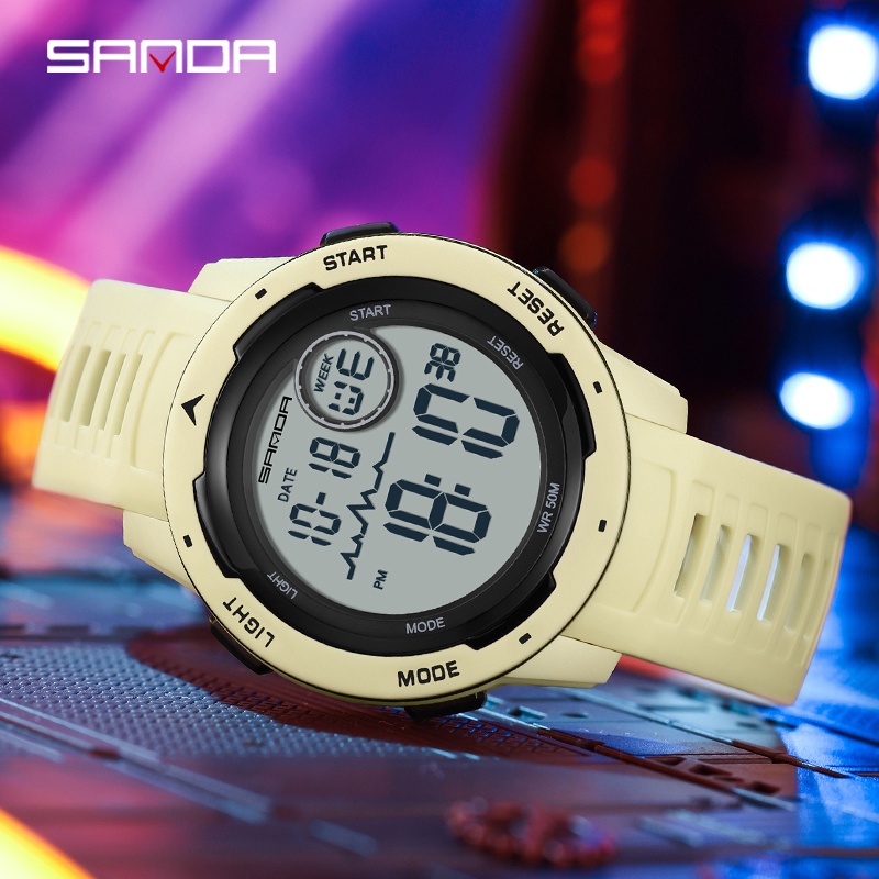 Jual SANDA 2125 Jam Tangan Pria Digital EL Backlight Sport Watch Anti ...