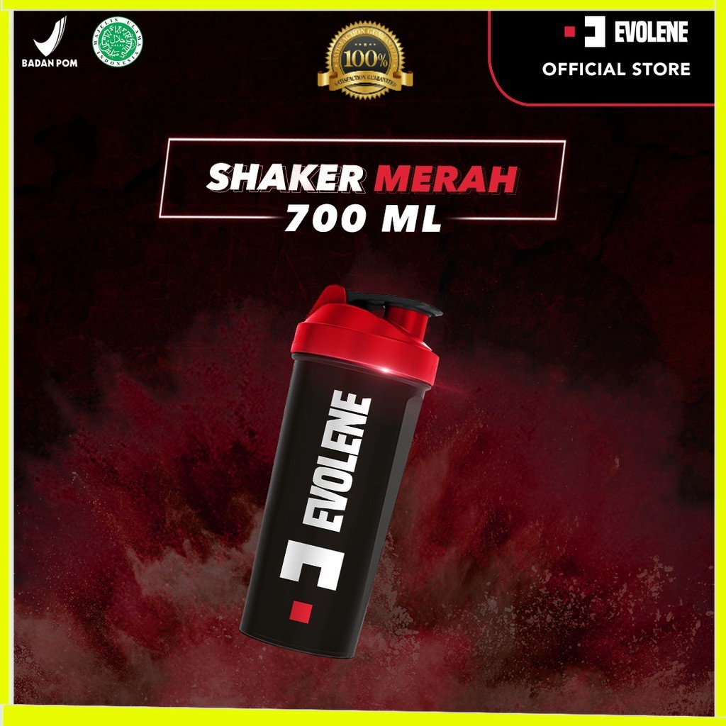 Jual Shaker Protein EVOLENE Food Grade Material Warna MERAH, Ukuran 700 ...