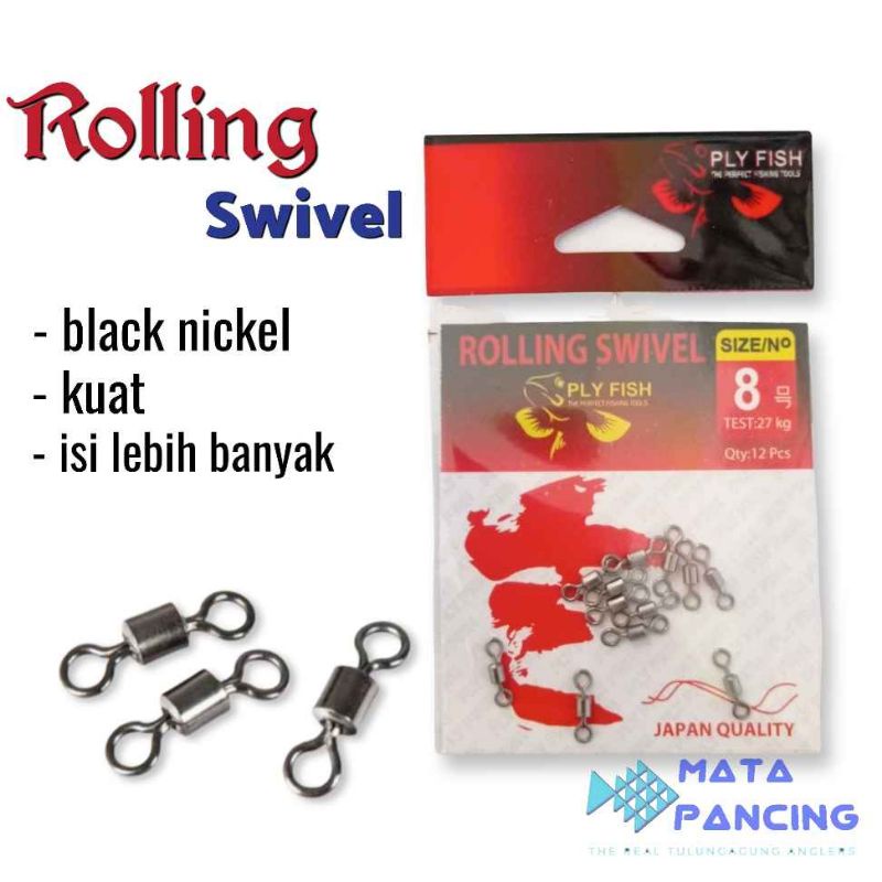 Jual Fly fish rolling swivel black nikel murah kuat untuk casting atau ...