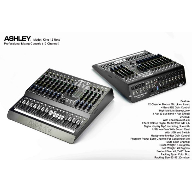 Jual Ashley king 12 note/Mixer audio Ashley king12 note 12ch | Shopee ...