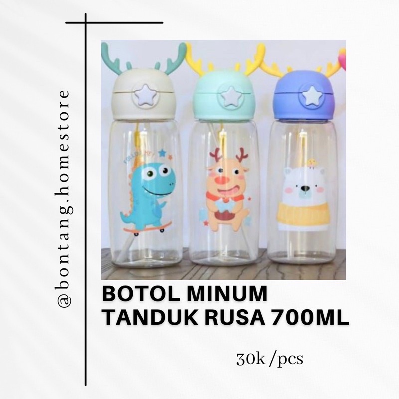 Jual BOTOL MINUM TANDUK RUSA 700ML || BOTOL MINUM ANAK LUCU | Shopee ...