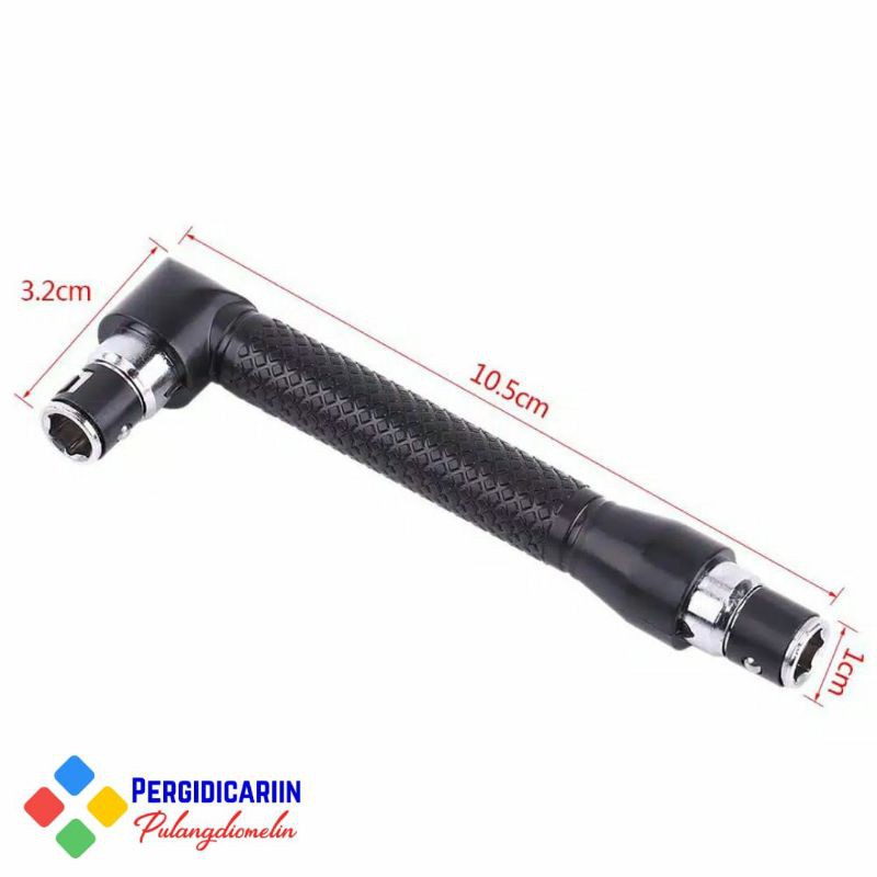 Jual Adapter L Shape Sambungan Obeng Hex Manual Dual Head Socket Wrench ...
