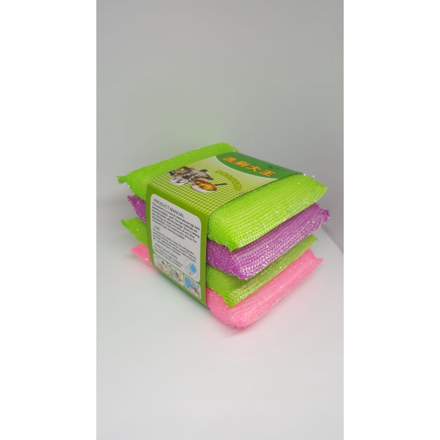 Jual SPONS CUCI PIRING SET 4PCS WARNA WARNI BUSA SPONGE SPON CUCI ...