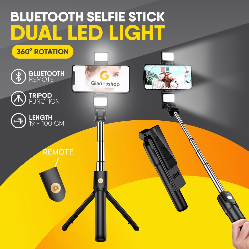 Jual TONGSIS LED TRIPOD BLUETOOTH DUAL LED SELFIE STICK MINI GOOD ...