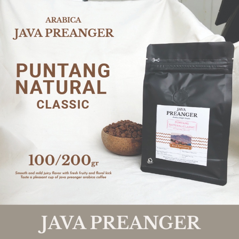 Jual Arabica Java Preanger Puntang Natural Classic Kopi Bean, Bubuk 100 ...