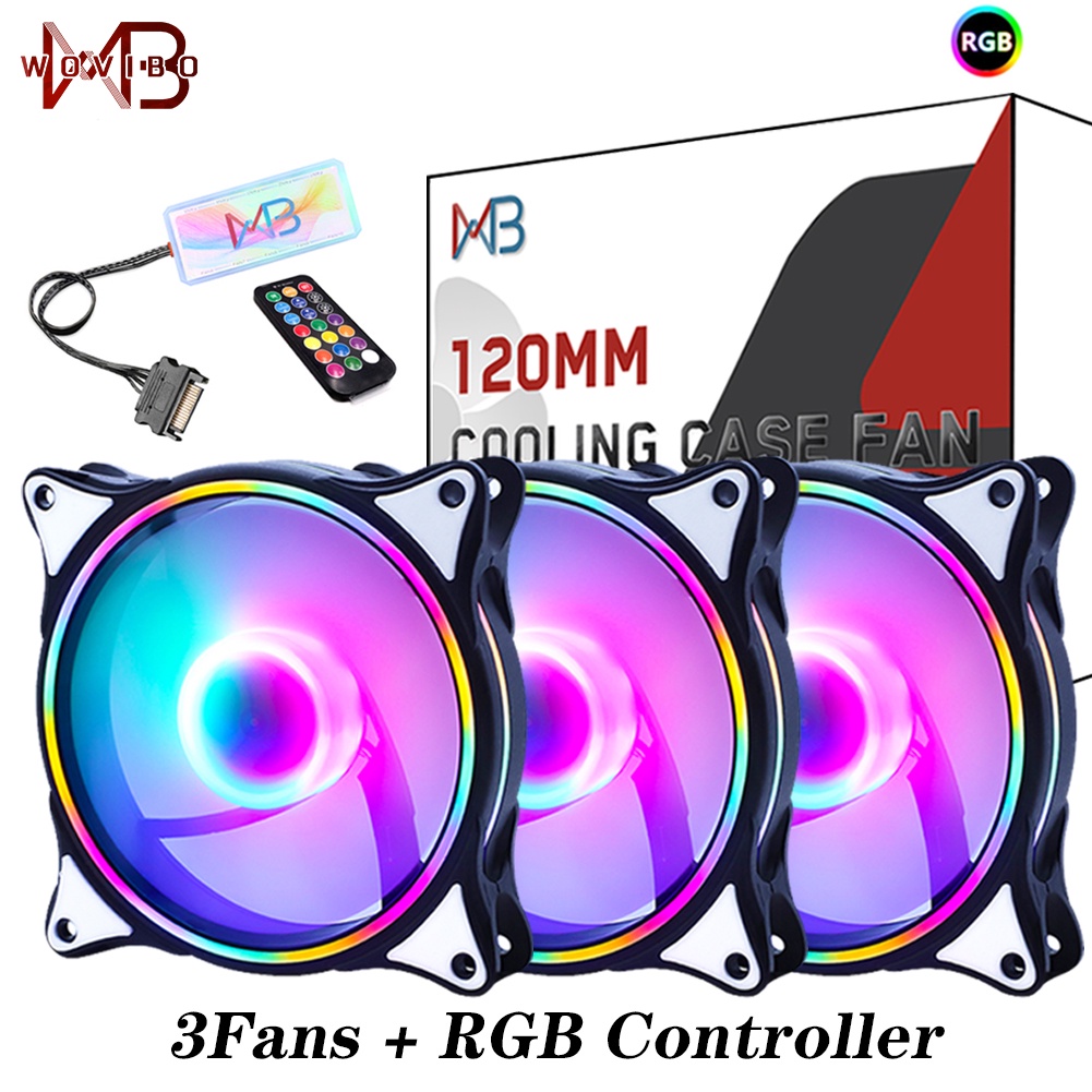 Jual Wovibo 120mm Fan ARGB RGB Cooling Ventilador 6PIN Rainbow Computer ...