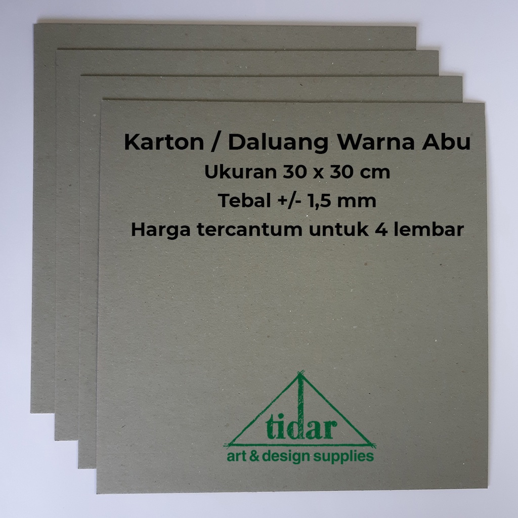 Jual Karton Daluang Abu / Karton Board / Cardboard ukuran 30 x 30 cm ...
