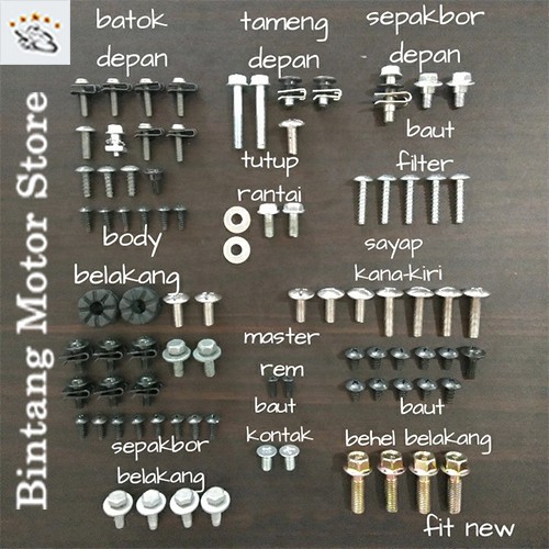 Jual Full Set Baut Full Body Motor Honda Supra Fit New / Supra Fit S ...