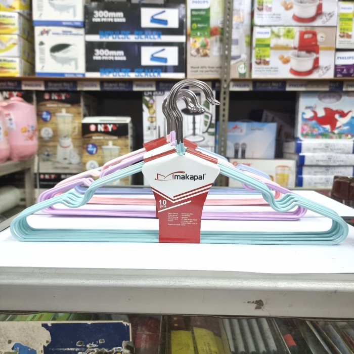 Jual Hanger Gantungan Baju Makapal Lapis Karet Lebar 40cm isi 10pcs ...