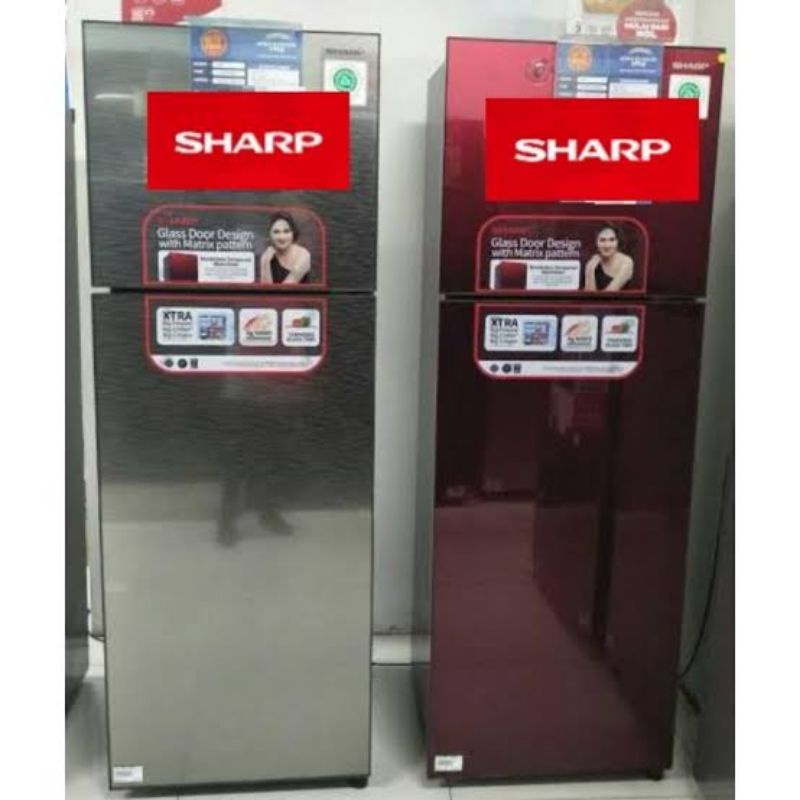 Jual Kulkas Sharp 2 Pintu SJ-246 XG (Kaca) | Shopee Indonesia