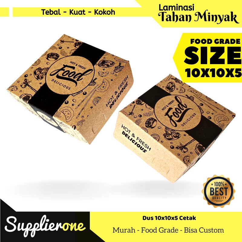 Jual Lunch Box XS / Dus Box 10x10x5 Cetak / Box Takoyaki / Dus Dimsum ...