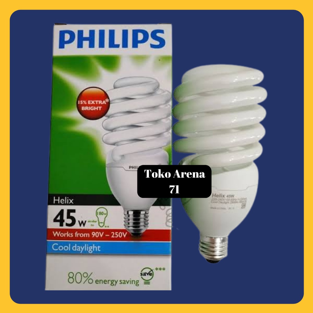 Jual Philips Lampu Spiral Helix Tornado 45W 45 Watt 45Watt Tornado Spiral Cahaya Putih Cool ...