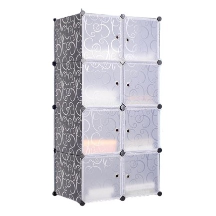 Jual RAK BAJU PLASTIK 8 RUANG Rak Baju Portable Lemari Pakaian 8 Pintu ...