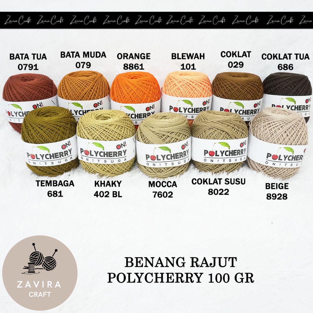 Jual BENANG RAJUT POLYCHERRY ONITSUGA 100 GR | Shopee Indonesia