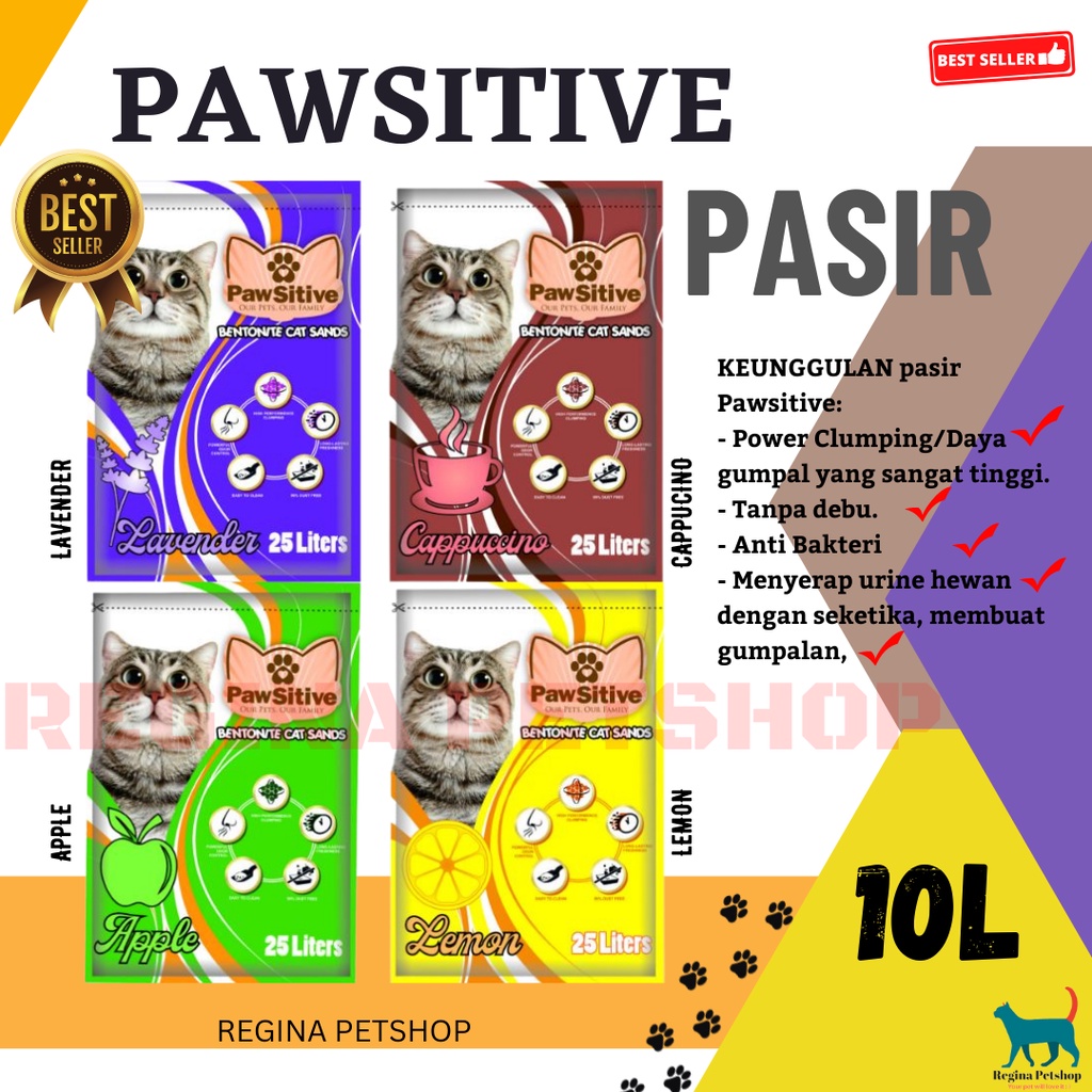 Jual Pawsitive Pasir Kucing Gumpal Wangi 10 Liter Bagus | Shopee Indonesia