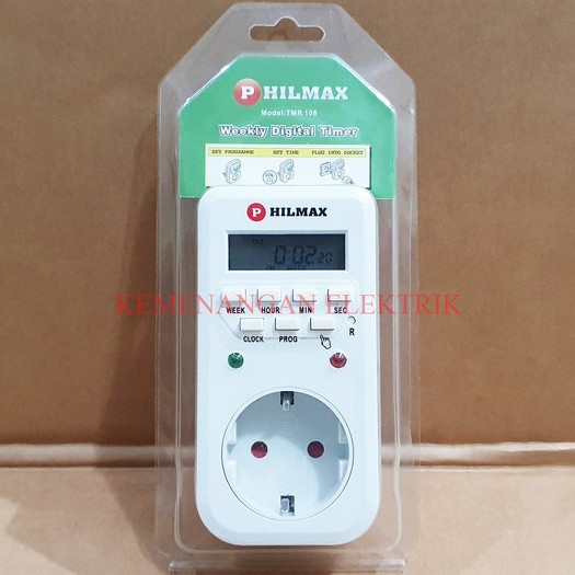 Jual PHILMAX TMR108 STOP KONTAK TIMER DIGITAL LISTRIK / STOPKONTAK ALAT ...
