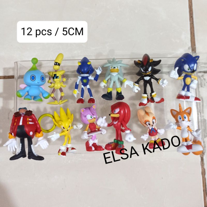 Jual Figure Super Sonic The Hedgehog set isi 6 Mainan Miniatur hiasan ...