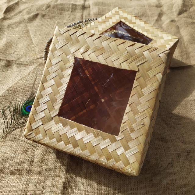 Jual SEPASANG BESEK MIKA NATURAL UKURAN 18-25CM besek makanan besek ...