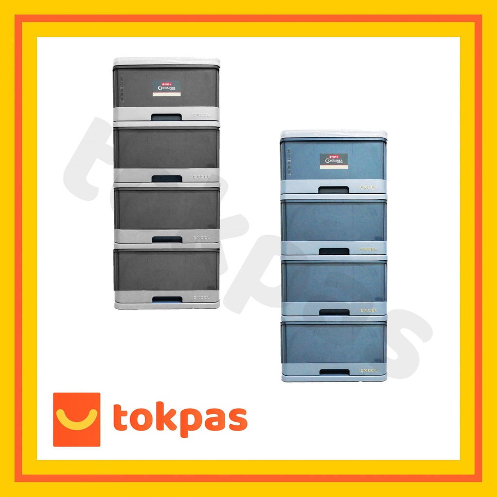 Jual Lemari Laci Plastik Lion Star Susun 4 Excel Container M 4 XC 9 ...