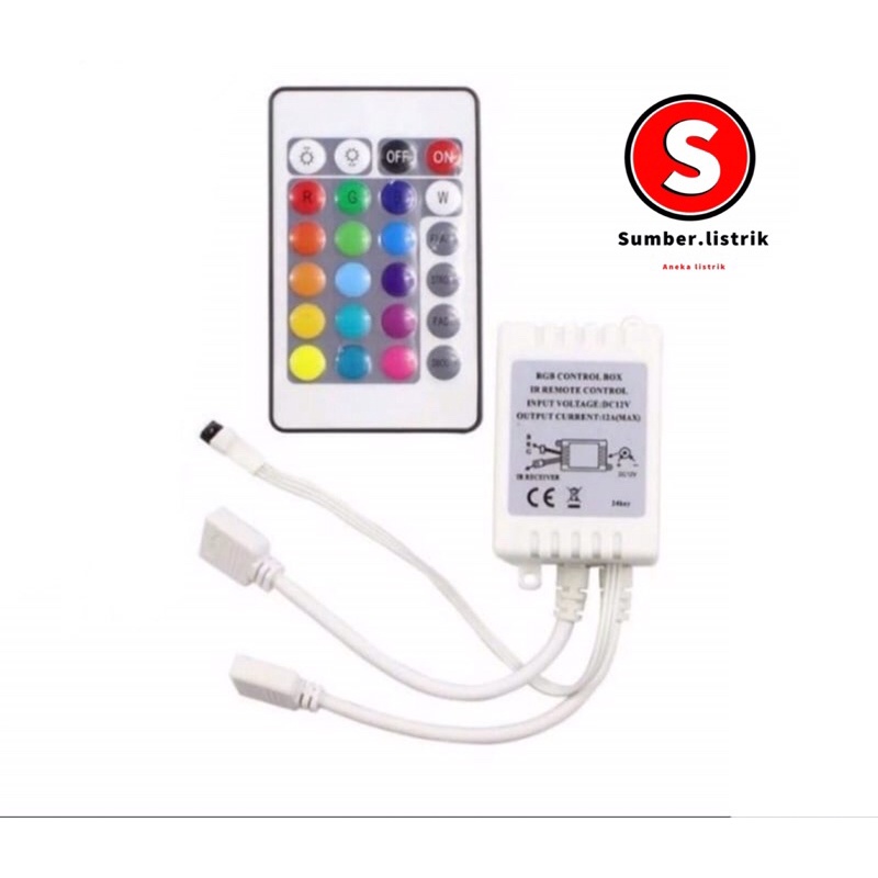 Jual CONTROLLER REMOTE 24 TOMBOL UNTUK LED STRIP RGB 4 PIN SMD 2835 ...