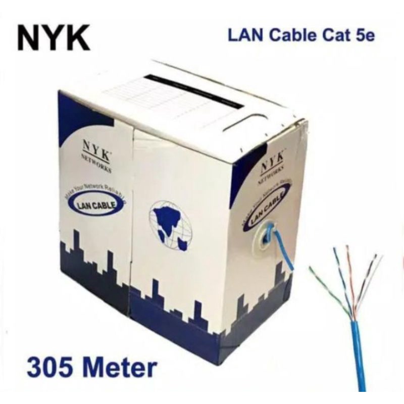 Jual Kabel Lan Roll Utp Cat5 Nyk 305m / Internet Jaringan Cat5 Utp 305m | Shopee Indonesia