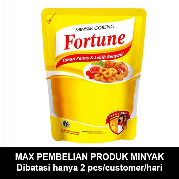 Jual Minyak Goreng Fortune Cooking Oil Pouch 2 Liter Surabaya | Shopee ...