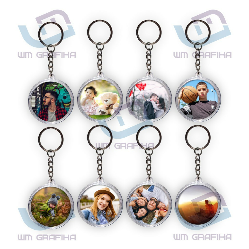 Jual Gantungan kunci akrilik custom insert paper Bulat dak Kotak dua ...