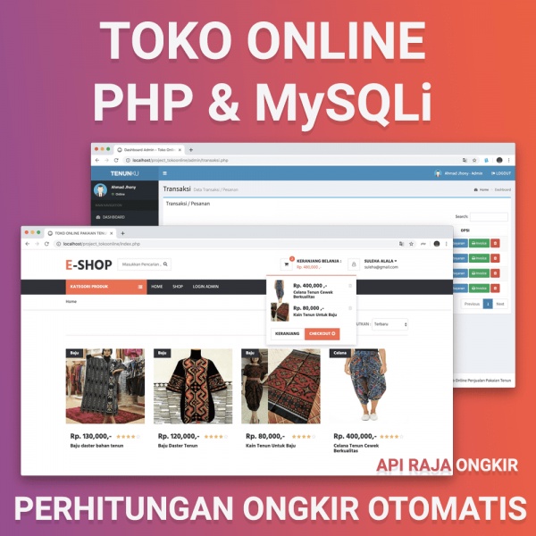 Jual Aplikasi Web Toko Online PHP dan MySQLi Perhitungan Ongkir ...