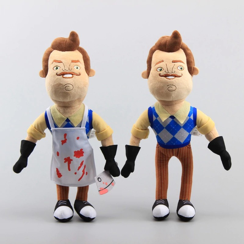 Jual mainan 40 CM Hello Neighbor Apron Cleaver Plush Toys Soft Stuffed ...