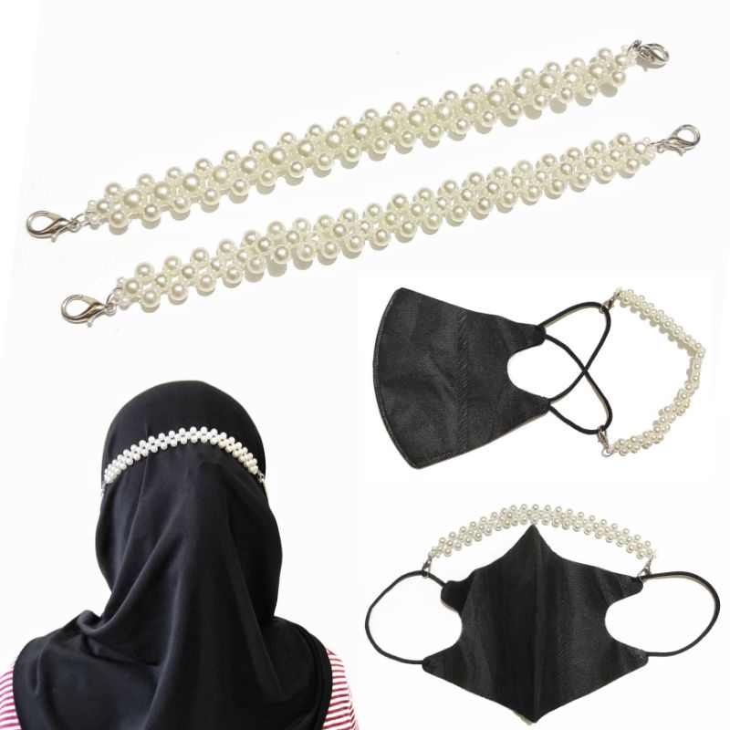 Jual Konektor Masker Hijab Mask Connector Strap Extender Sierra Pearl ...