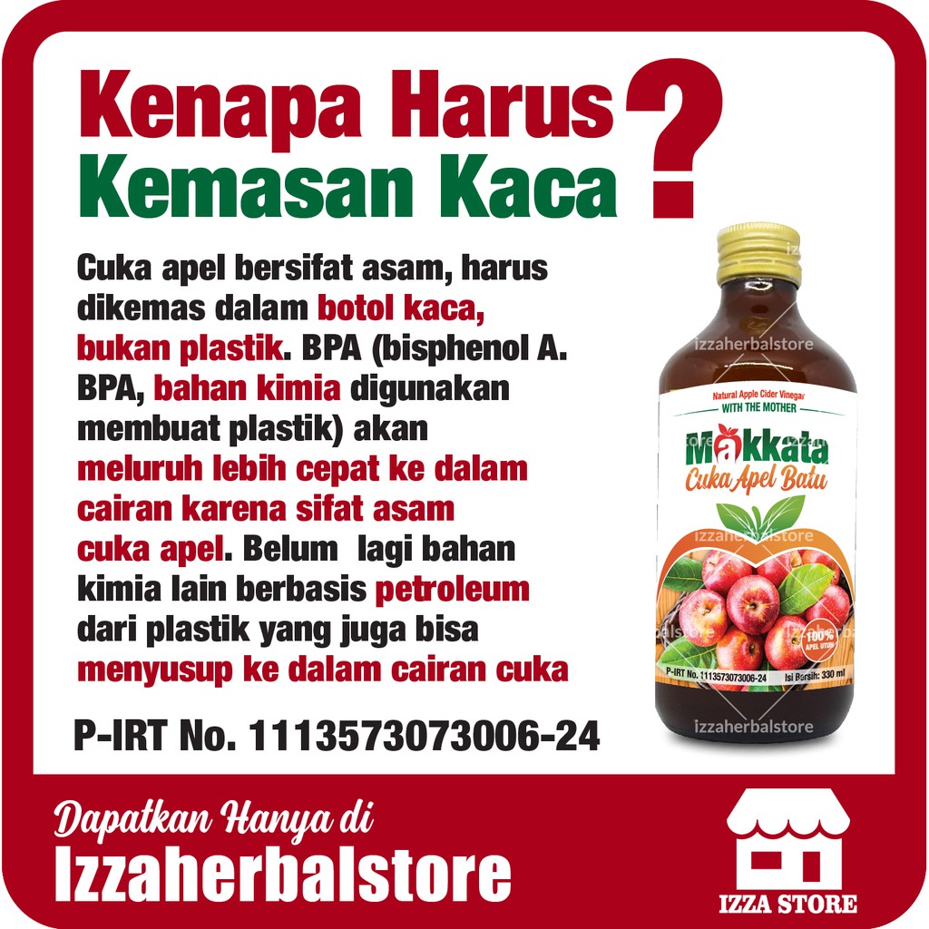 Jual Cuka Apel Batu Malang Makkata Organic Apple Cider Vinegar Original 100 Apel Utuh Shopee