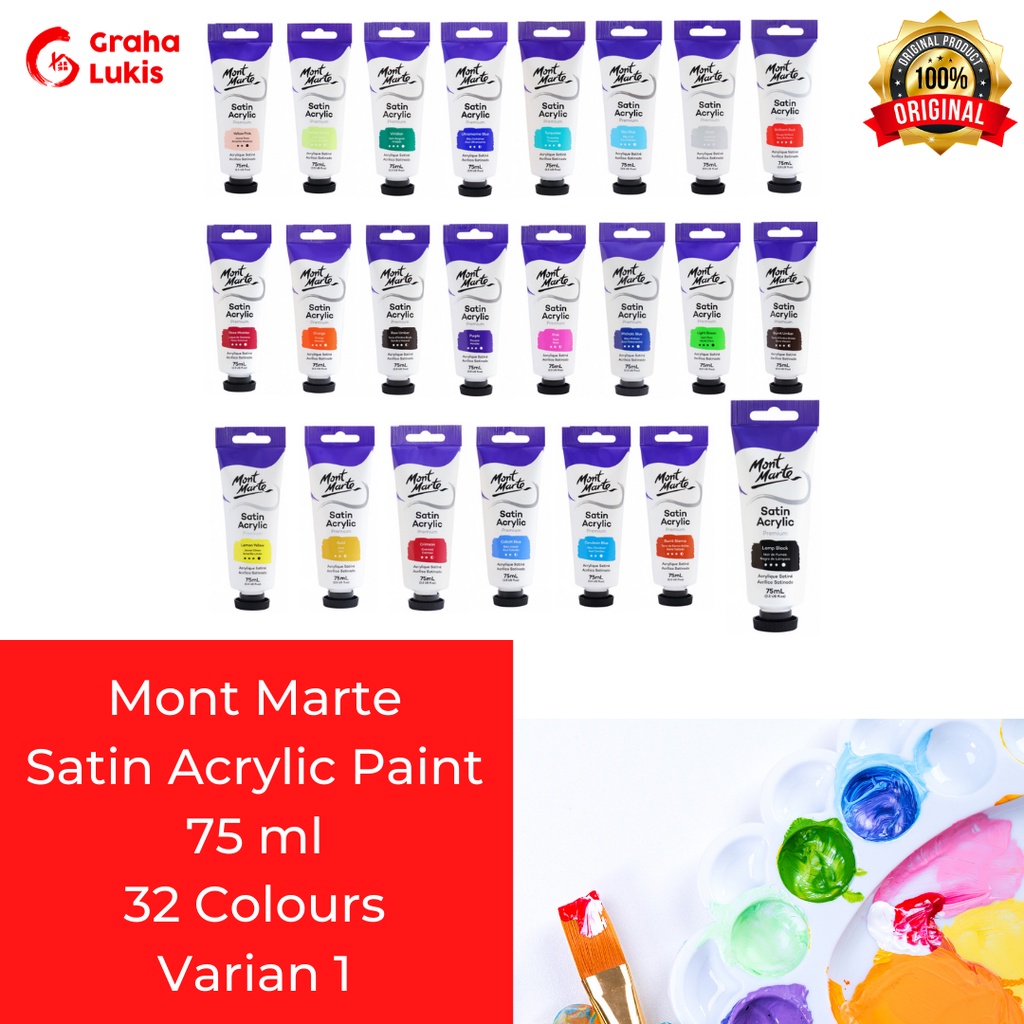 Jual Cat Acrylic Mont Marte - Satin Acrylic Paint | Shopee Indonesia