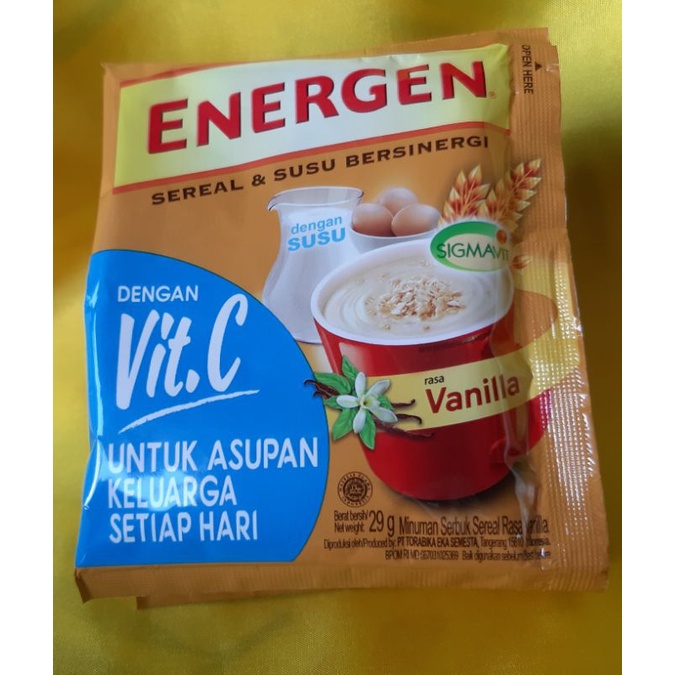 Jual Energen Vanila Renceng isi 10 Sachet Kemasan Baru @ 34gr | Shopee ...