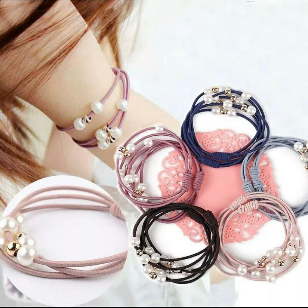 Jual IKAT RAMBUT KOREA STYLE GELANG RAMBUT KOREA IKATAN RAMBUT MUTIARA ...