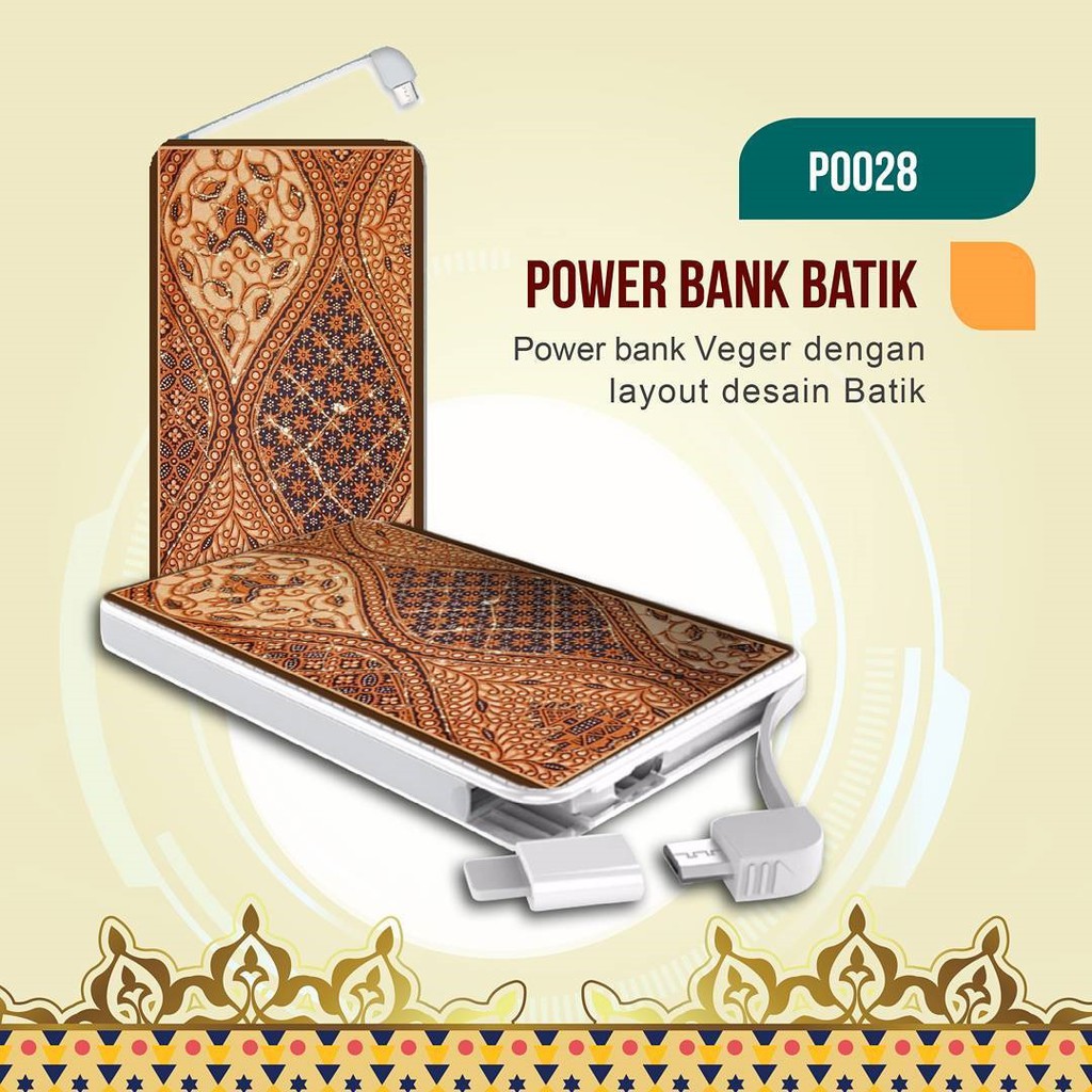 Jual Custom Power Bank Batik P0028 | Shopee Indonesia