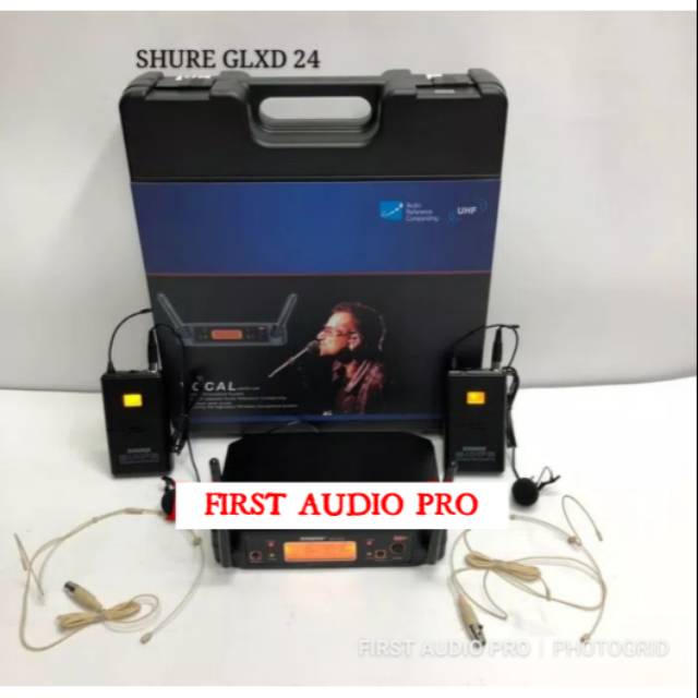 Jual MIC WIRELESS SHURE GLXD 24 / GLXD24 / GLX D24 ( 2BH HEADSET + 2BH CLIP ON ) | Shopee Indonesia