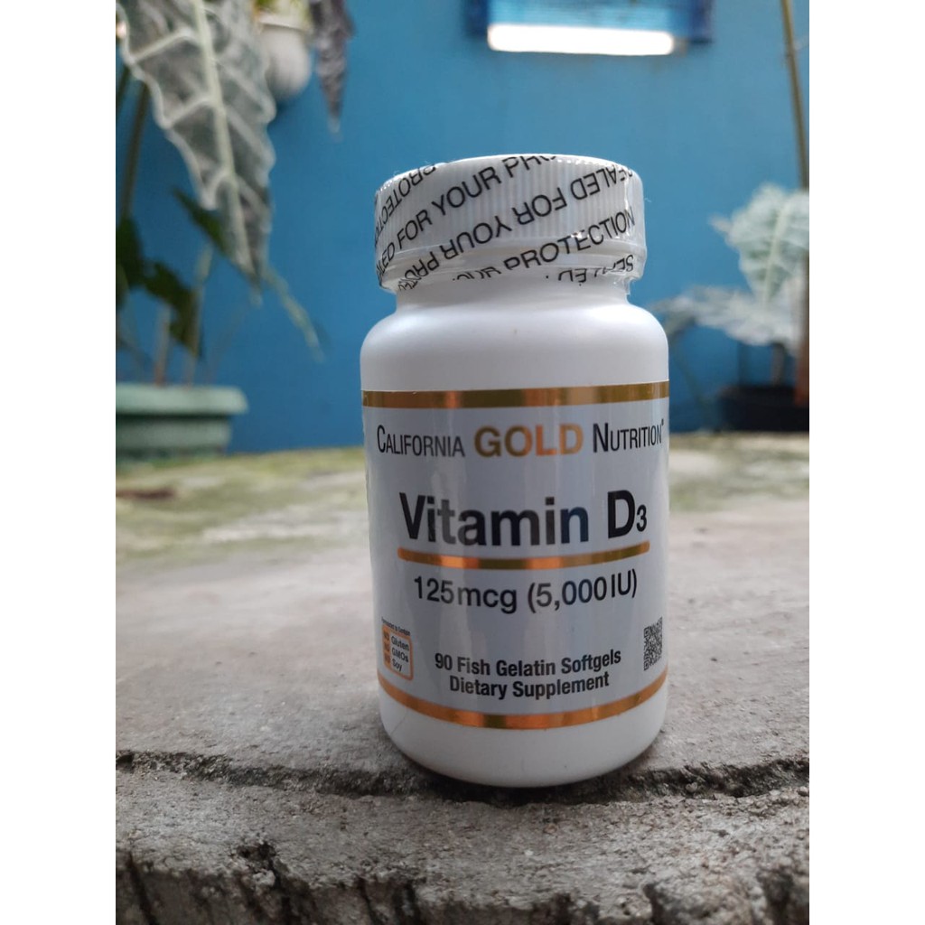 Jual California Gold Nutrition Vitamin D3 5000 IU isi 90 Fish Gelatin ...