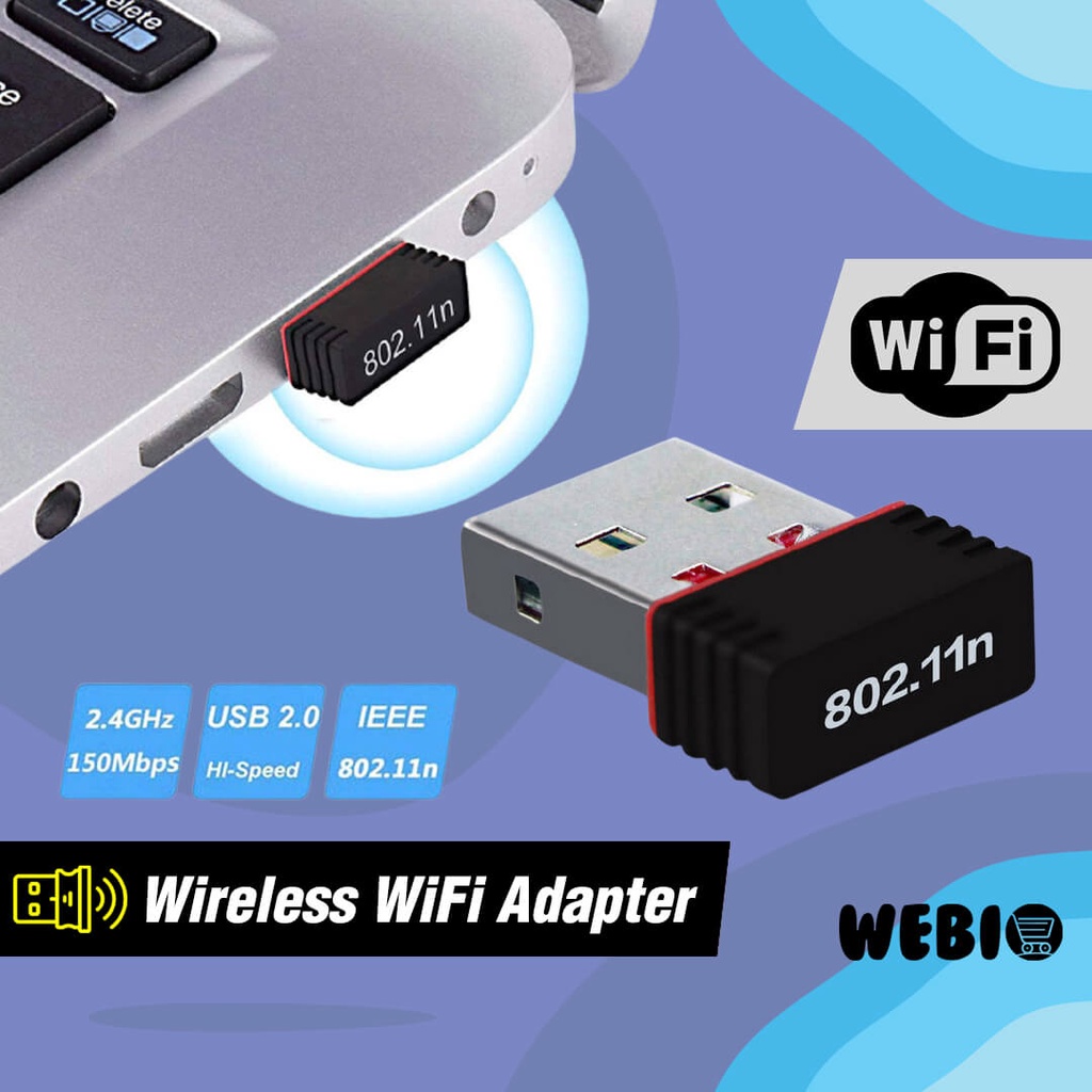 Jual USB WiFi Adapter Dongle Wireless Mini Receiver PC Laptop Komputer Donggle WiFi Eksternal ...