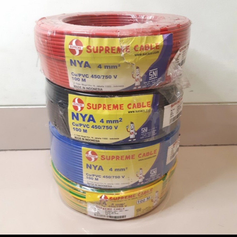 Jual kabel NYA 4mm NYA supreme 4mm kabel engkel kabel tunggal 4 mm | Shopee Indonesia