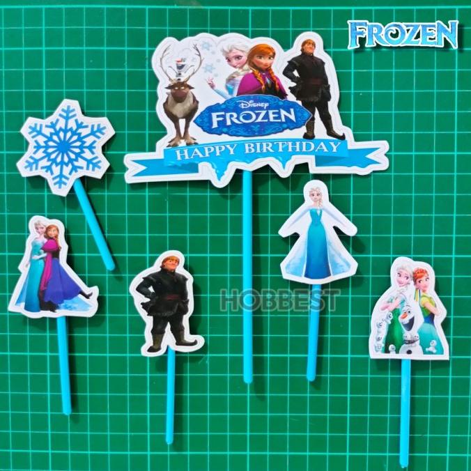 Jual TOPPER CAKE KERTAS FROZEN Dekorasi Hiasan Kue Ultah Tusukan ...