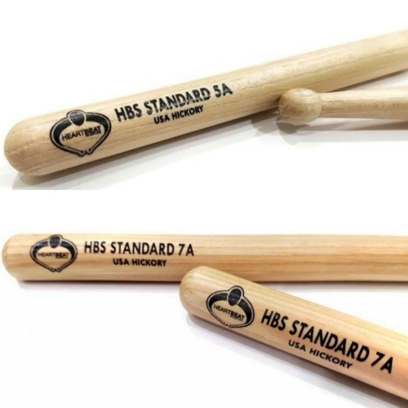 Jual HEARTBEAT Drum Stick - HBS Standard 5A 7A Hickory - Stik Drum ...