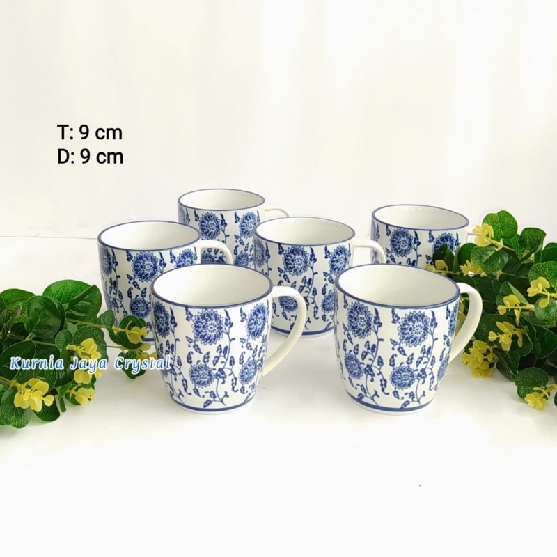 Jual Gelas Keramik Biru Putih import/ Mug Keramik Biru Putih | Shopee ...
